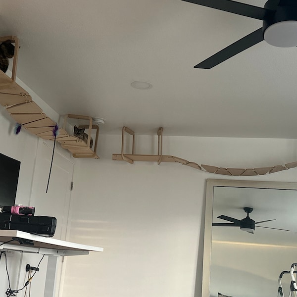 Plywood Ceiling Cat Bridge: Modern Cat Shelves Set - Etsy