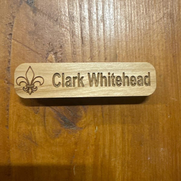 Laser Engraved Wooden Name Tag - Etsy