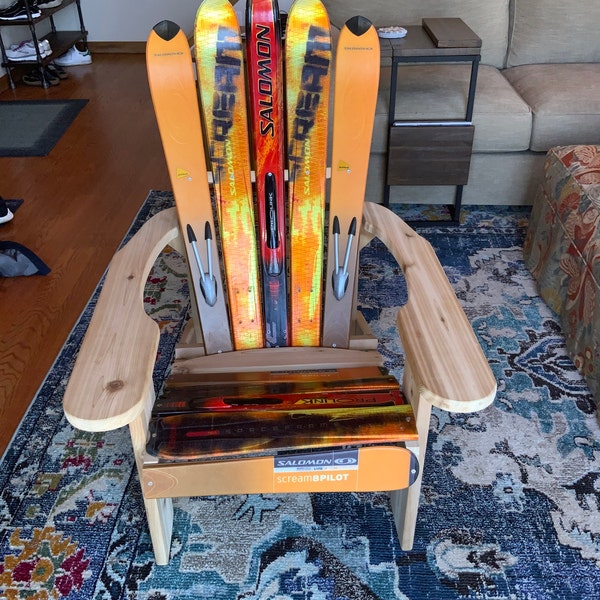 Adirondack Chair Made With Reclaimed Snow Skis - Etsy