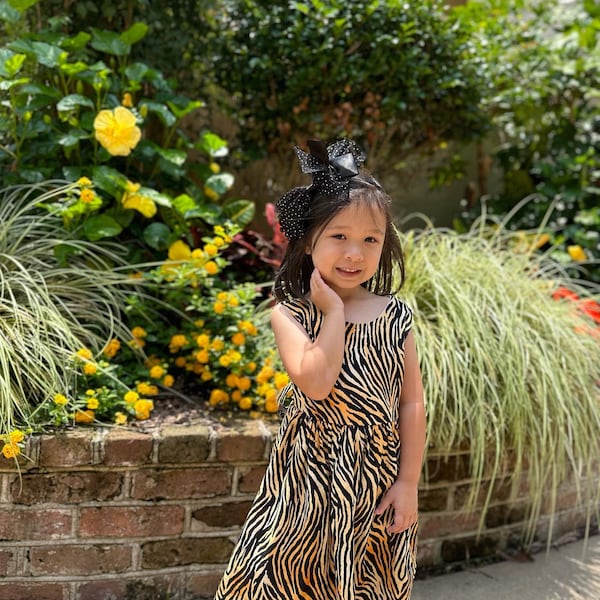 Tiger Print Dress Girls, Toddler Tiger Print Dress, Animal Print Dress ...