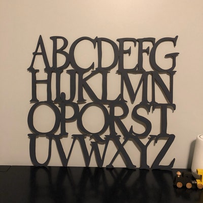 Wood Alphabet Sign, Uppercase Letters, Wooden Alphabet Letters ...