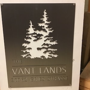 Metal Address Sign With Evergreens, Address Sign With Tree - Etsy