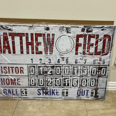 Custom Baseball Scoreboard Sign Vintage Game Room Decor Man Cave Decor ...