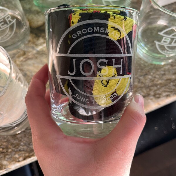 Double Rocks Glass | Custom Groomsmen Gifts | Engraved DOF Glass ...