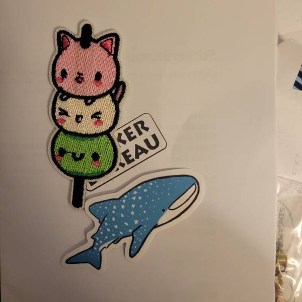 Cute Cat Patch, Dango Cat Patch, Iron On/ Sew on Patch Cotton ...