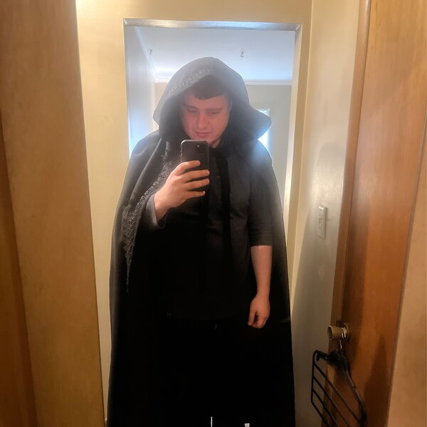 Cape With Chain, Chain Celtic Cape, Viking Cape, Black Cape, Long Cape ...