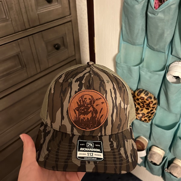 Bottomland Camo Richardson 112 Snapback Trucker Lab Duck Hunting Leather Patch Hat - Etsy
