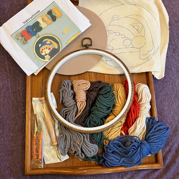 Punch Needle Kit for Beginner With Punch Needle Tool Threader Pattern ...