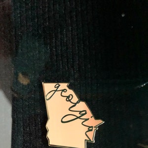 Georgia State Enamel Pin Georgia on my Mind I GA Peach | Etsy