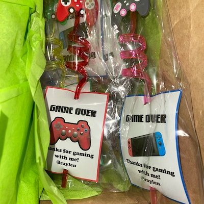 Video Game Controller Reusable Straw Favor, Kids Party Favors, Gaming ...