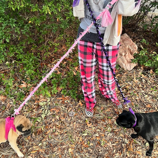 Custom Fancy Dog Leash in Pink and Cream - Etsy