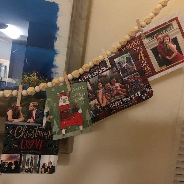 Colorful Beaded Garland With Clips , Kids Art Display , Nursery Decor ...