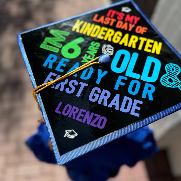 Pre-school Graduation Cap Funny Last Day Ready for Kindergarten ...