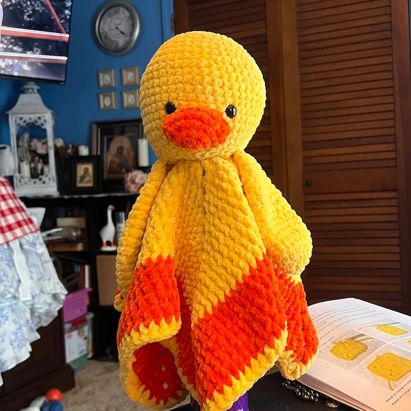 Crochet Duck Lovey PATTERN: Frankie the Duck Security Blanket (PDF ...