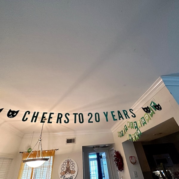 Cheers to 20 Years Party Banner Twentieth Birthday Sign/ 20th ...