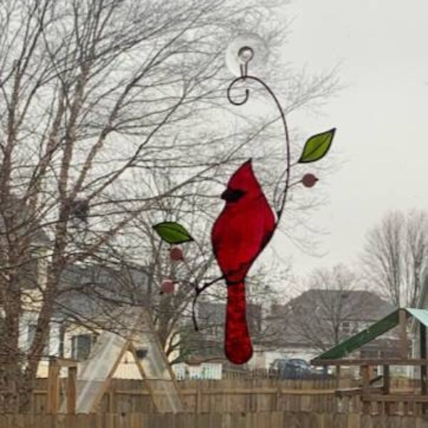 Cardinal Stained Glass Window Hangings Christmas Gifts Custom Stained ...