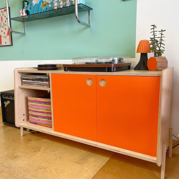 CLAPTON - Mid Century Modern Vinyl and Record Player Sideboard - Record ...