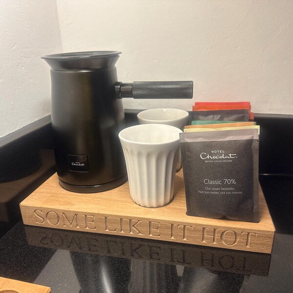 Personalised Oak Hot Chocolate Storage Board, Handmade Velvetiser ...