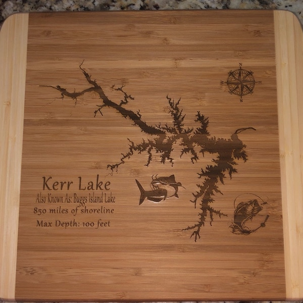 Kerr Lake Map Shape Instant Download EPS SVG DXF Buggs Island Lake ...