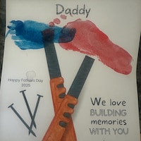 Footprint Art From Kids, Printable Fathers Day Card, Fathers Day ...