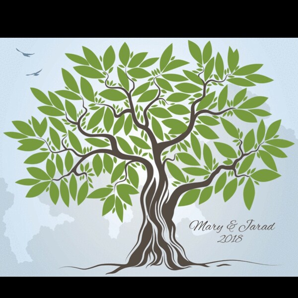 Personalized Wedding Guest Book Tree Canvas, Alternative Guestbook - Etsy