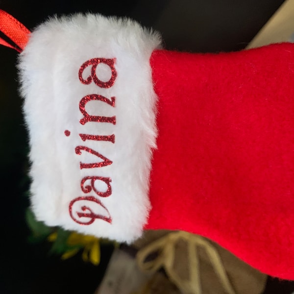 Personalized Mini Christmas Stockings, Plush Traditional Mini Stocking ...