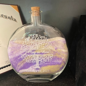 Sand Ceremony Set, Etched Glass, Unity Ceremony, Wedding Sand Ceremony ...