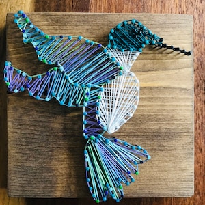 Rainbow String Art With Clouds Reverse Rainbow Vibrant | Etsy