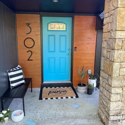 12 Inch Large Modern House Numbers Architectural Home Address Sign Art ...