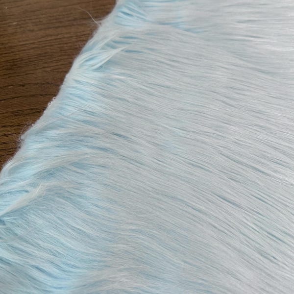 Eden LIGHT BLUE Shaggy Long Pile Soft Faux Fur Fabric for Fursuit ...