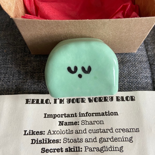 Handmade Ceramic Worry Blob: Pocket-sized Emotional Support - Etsy UK