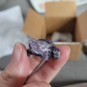 Mini Crystal Frog, Crv121, Black Obsidian Frog, Dalmatian Jasper Frog ...