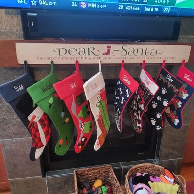 Christmas Stocking Holder Dear Santa Stocking Hanger Stocking Holder ...