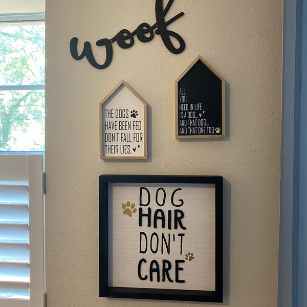 Woof Word Cut Out, Laser Cut, Wood Words, Wood Cut Word, Wall Wood ...