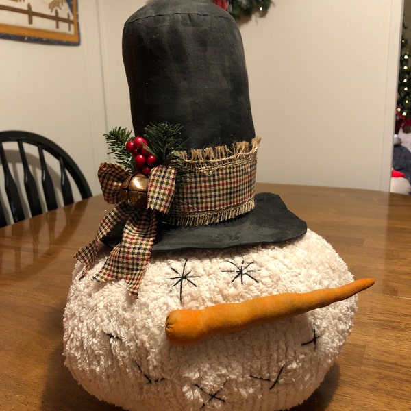 Primitive PATTERN Snowman Head Centerpiece -swirly Candy Canes - Sew ...