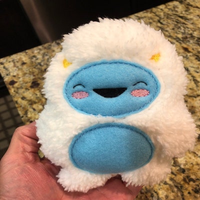 Yeti Stuffie, Yeti Stuffed Animal, Yeti, Machine Embroidered Yeti Doll ...