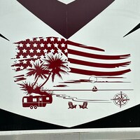 Patriotic Beach Rv Camper Decal With Flag and Personalized With Trailer ...
