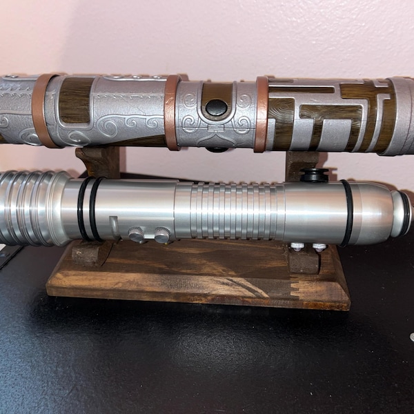 Lightsaber Wall Mount Horizontal Hilt Display Wooden Universal ...