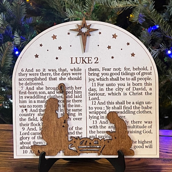 Stunning Luke 2 Bible Scripture Verses Nativity Christmas Ornament ...