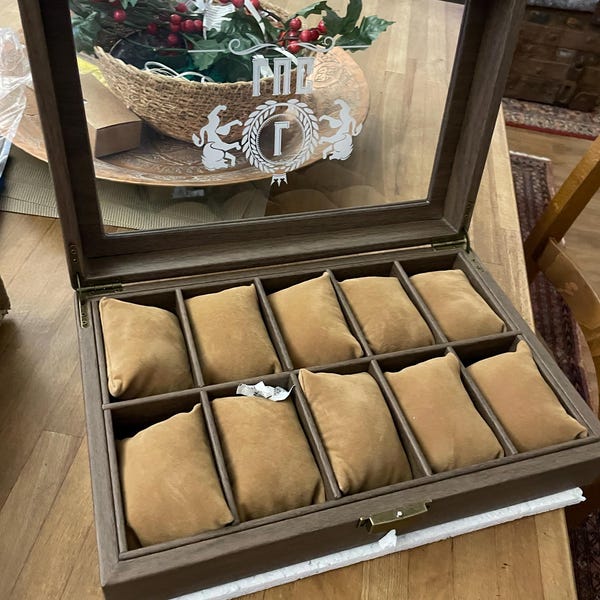 Personalized Watch Box - Holds 6 Watches, Watch Organizer, Watch ...
