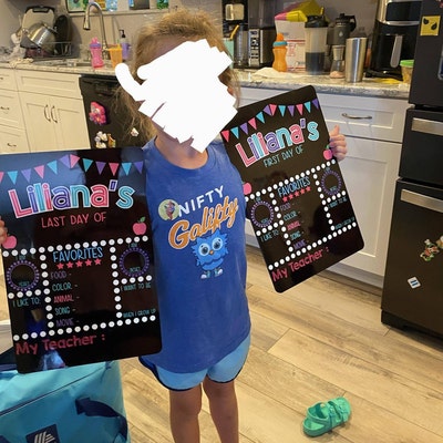 Preschool 1st Day of School, Rainbow First Day Reusable Sign, 1st Day ...