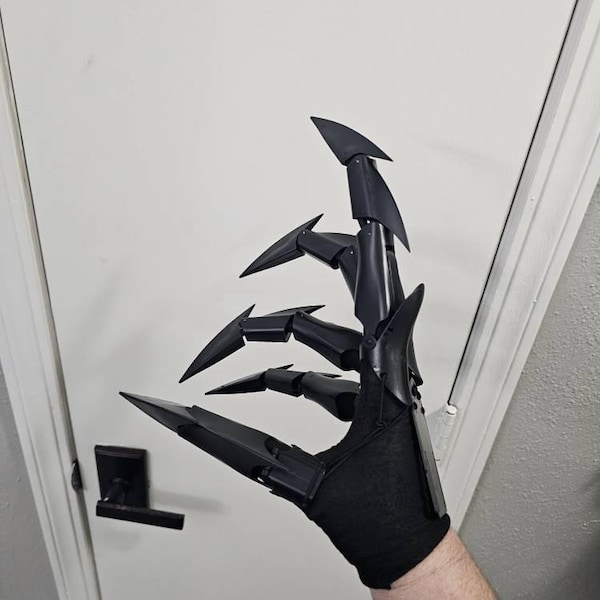 Mechanical Claw Gloves, Black Tech Robot Hands, Halloween Costume Prop ...