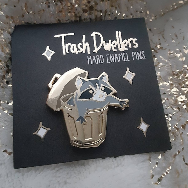Raccoon Hard Enamel Pin Set - Trash Dwellers - Gold Plating - Etsy
