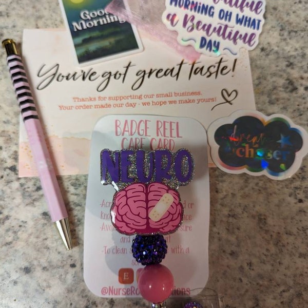 Neuro Badge Reel, Brain Badge Reel, Medical, Neurology, Neurologist ...