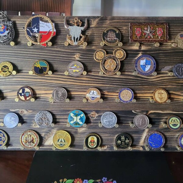 Challenge Coin Display | Thin Blue Line | Challenge Coin Holder ...