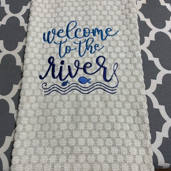 Welcome to the River - Filled Stitch Embroidery Design - 4x4 5x7 6x10 ...