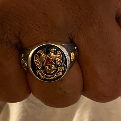 Masonic Ring AASR Signet Ring Ancient Accepted Scottish Rite 32 Degree ...