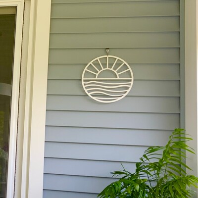 Sun and Waves Metal Wall Art, Beach Wall Art, Beach House, Lake House ...