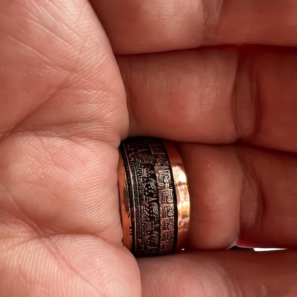 Aztec Mayan Ring, Aztec Coin Ring, Aztec Calendar, Aztec, Mayan, Copper ...