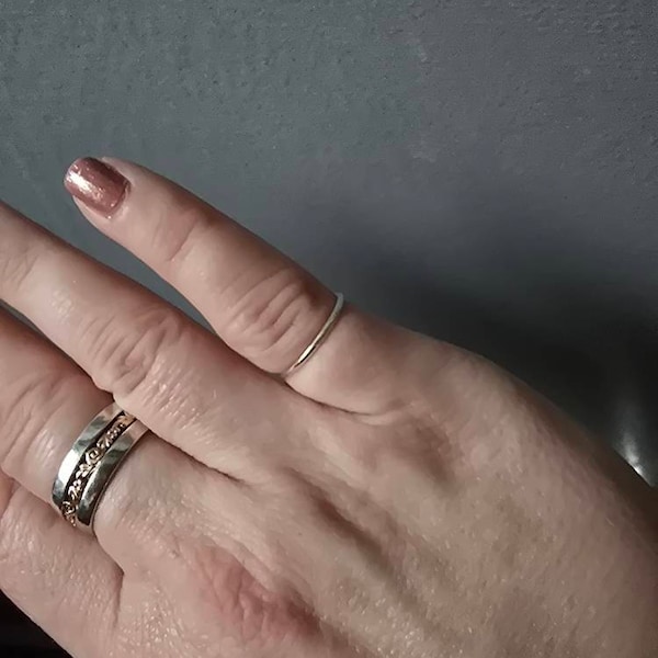 9ct Yellow Gold Hammered Stacking Ring Solid Gold Gold Forever Recycled ...